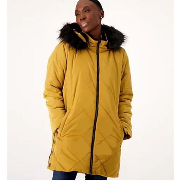 Jackets & Coats | Nuagewomens Faux Fur Lined Quilted Parka Jacket ...